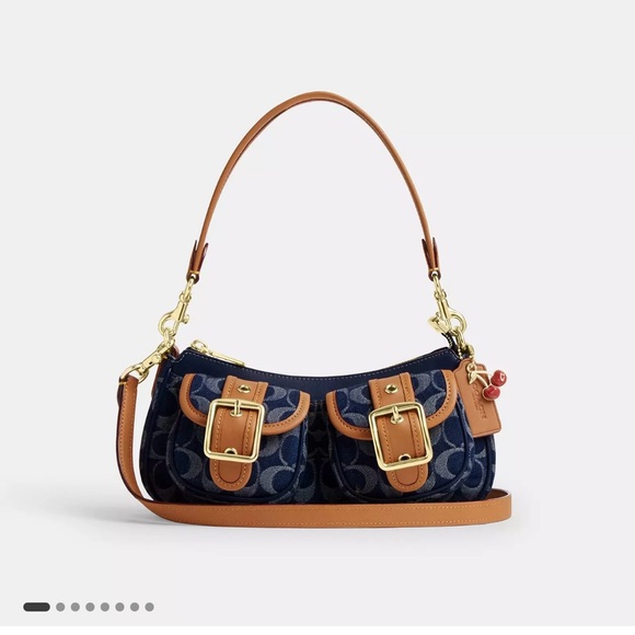 Coach | Bags | Coach Navy And Tan Shoulder Bagnewnever Used | Poshmark